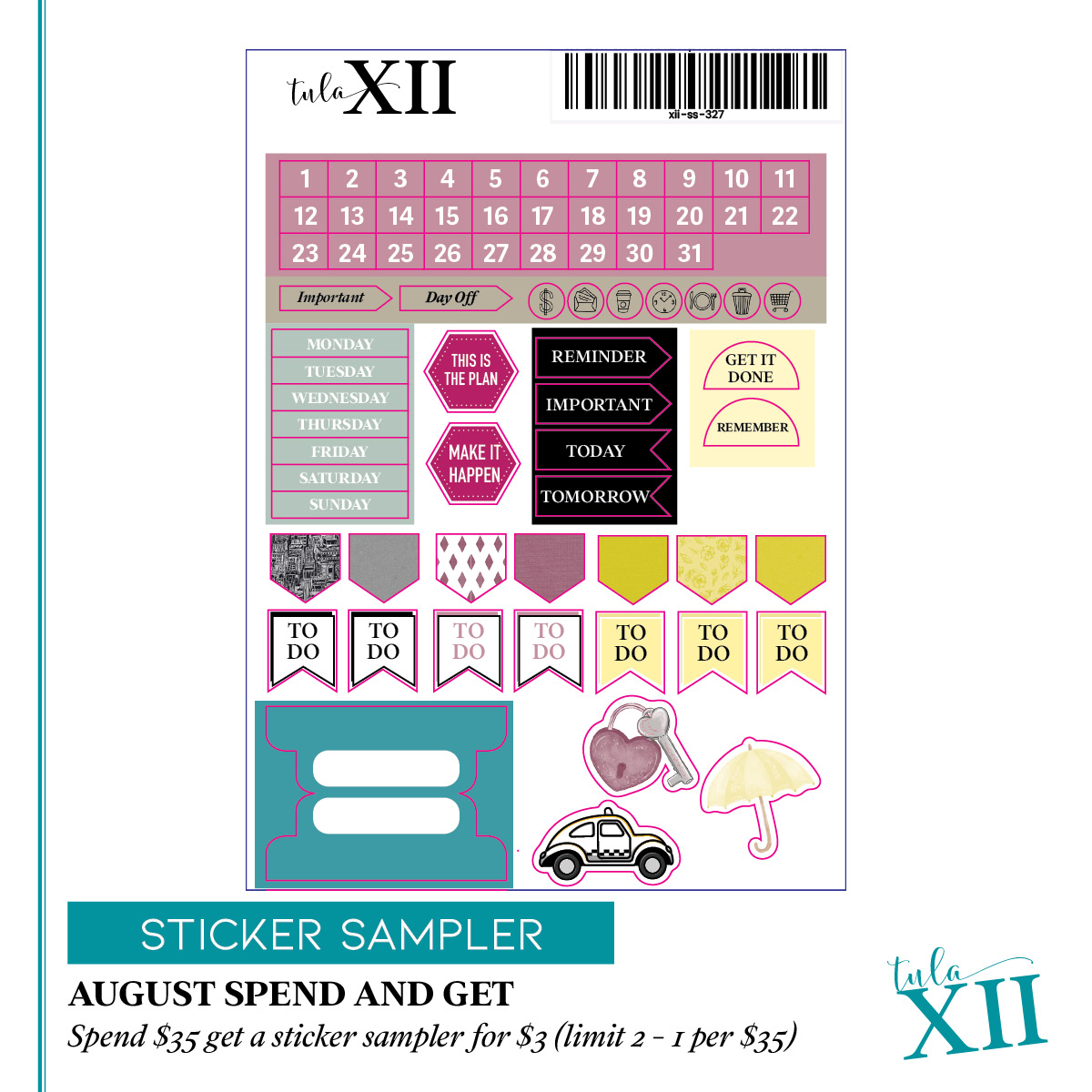 Check out our monthly specials for your planner | Tula Xii