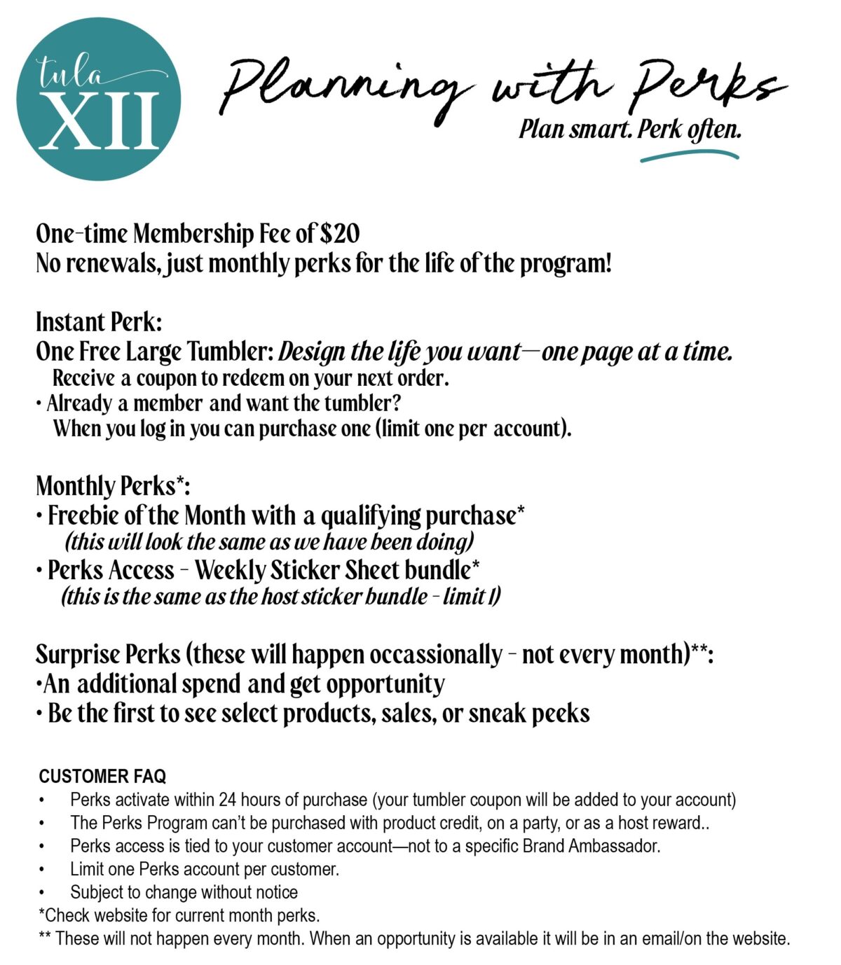 Planning with Perks | Tula Xii